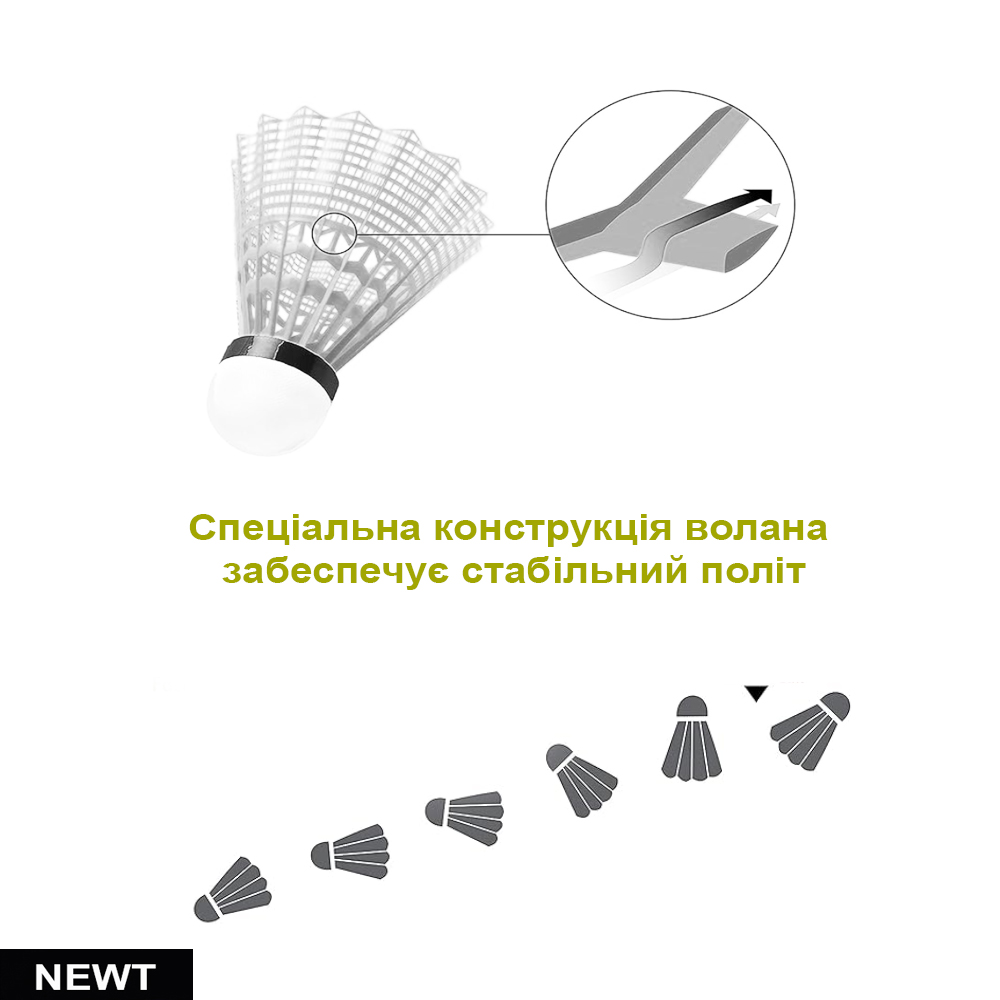 Набор нейлоновых воланов для бадминтона Yonex Mavis 500 6 шт белые NE ...